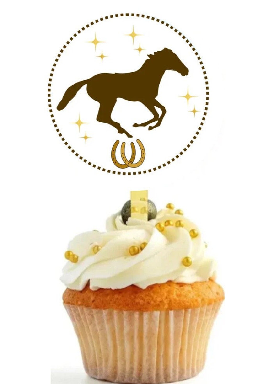 Horse Race Themed Party Decor Cupcake Toppers & Tags - Etsy
