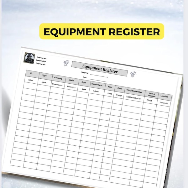 Pick up Log Sheet Template - Etsy