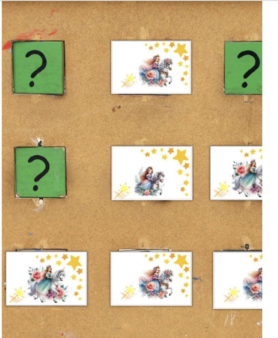 Princess Horse Matching Game,fairy Tale Memory Cards,princess Memory ...