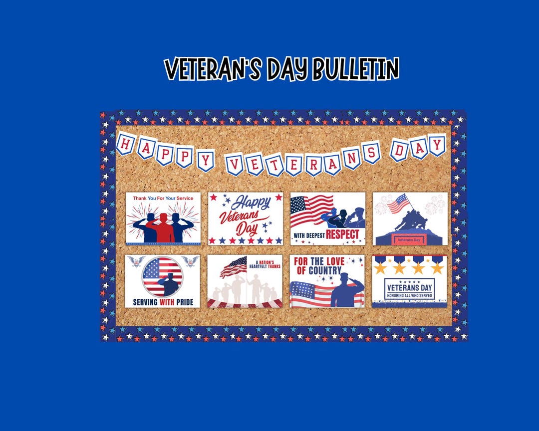 Veterans Day Bulletin Board Kit,november Bulletin Board, Patriotic ...