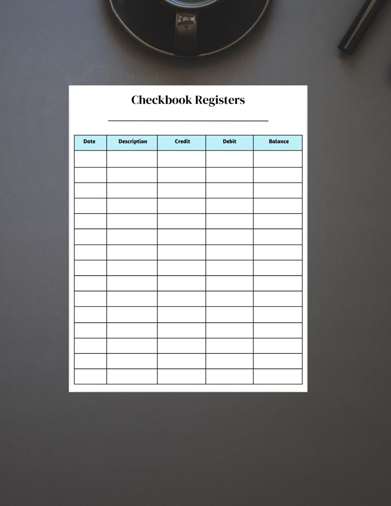Printable Check Register for Personal and Business Use ,bookkeeping ...