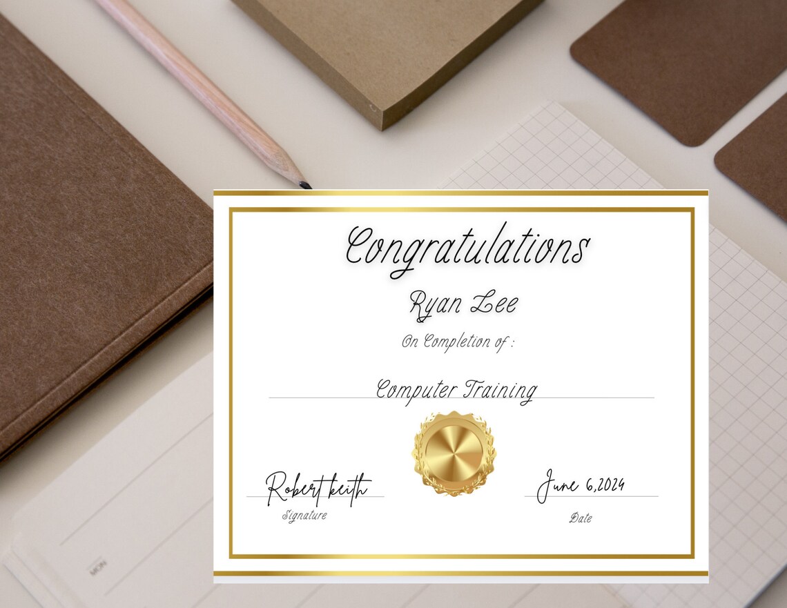 Printable Congratulations Certificate Template,personalized Gold Star ...