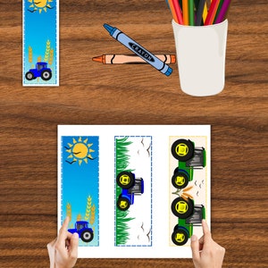 Printable Tractor Bookmarks for Kids, Tractor Themed Reading Challenge ...