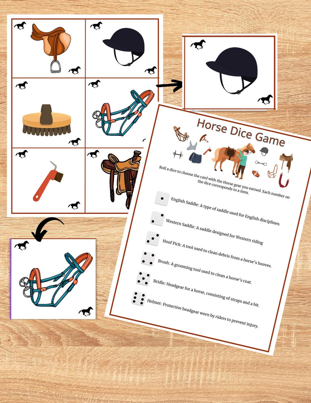 Horse Dice Game: Equestrian Birthday Party Activity, Pony Party Game ...