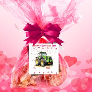 Tractor Themed Valentine's Day Cards, Tractor School Valentines,green ...