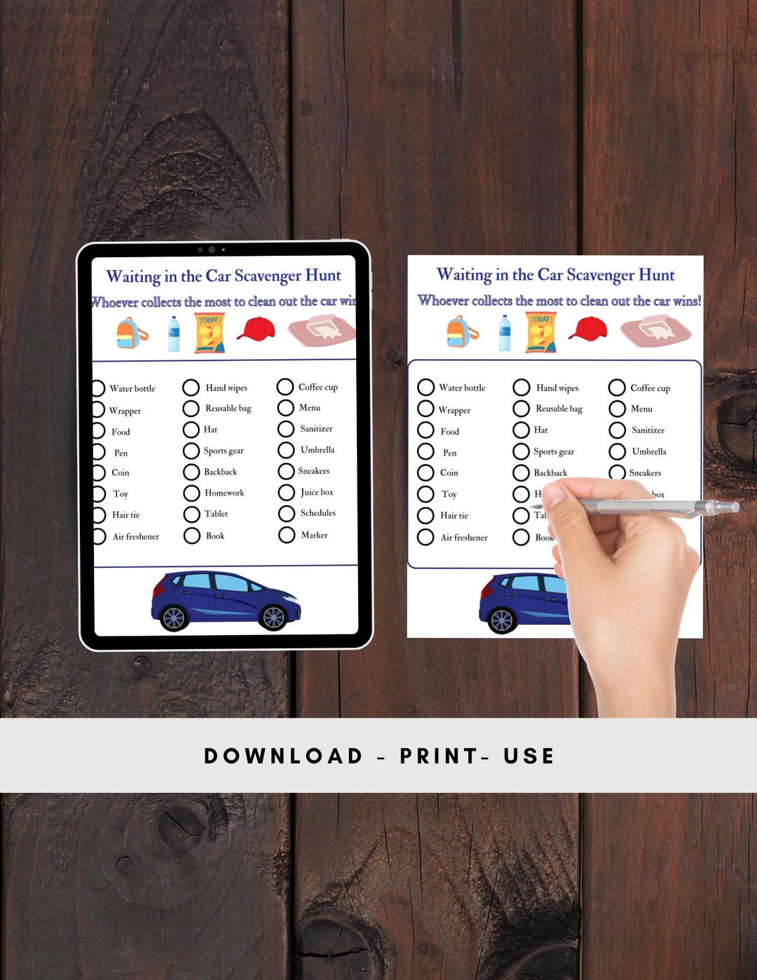 Printable Car Scavenger Hunt,fun Car Activities for Kids Keep Them Busy ...