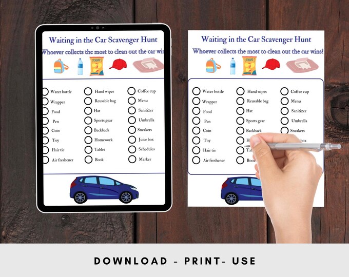 Printable New Car Scavenger Hunt Clues, Treasure Hunt Riddles to Find ...