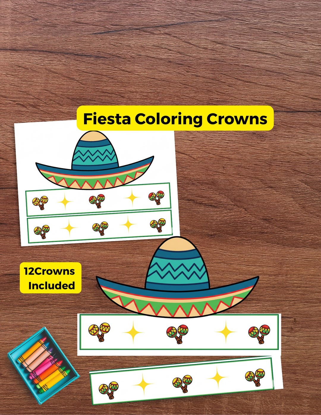 Fiesta Party Crowns: Kids Coloring Activity, Mexican Themed Colorful ...