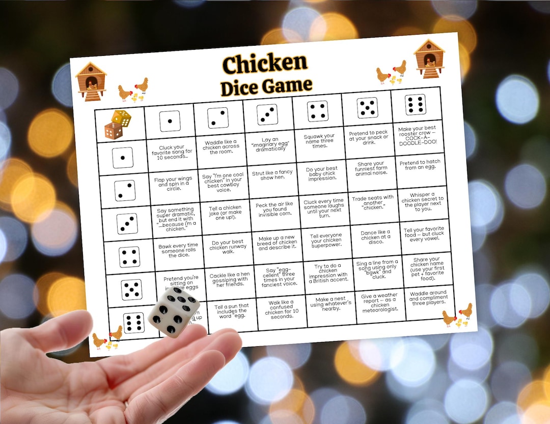 Chicken Dice Game Funny Chicken Party Game, Farm Animal Game,family or ...