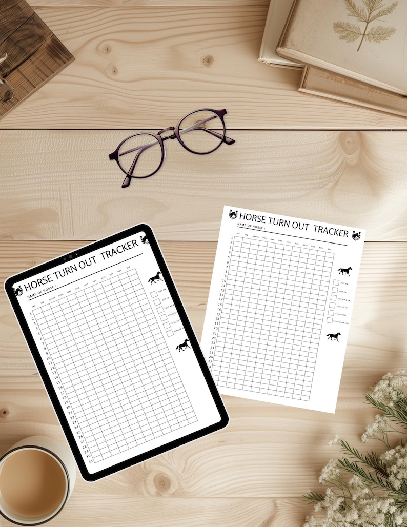 Horse Turnout Tracker,printable Equine Exercise Log,turnout Time, Horse ...