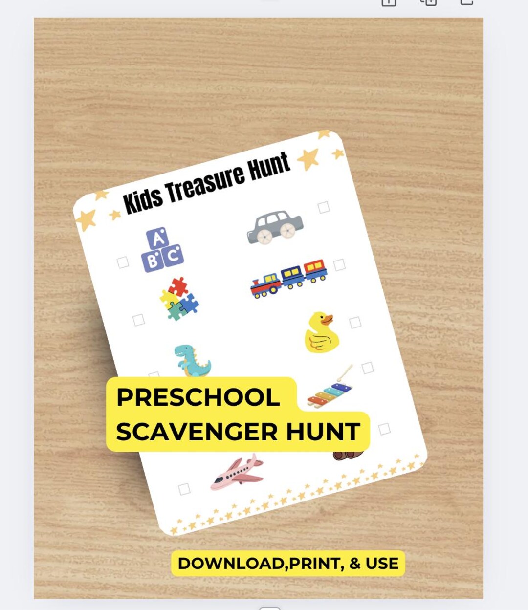 Preschool/ Toddler Picture Based Treasure Hunt Printable Activity ...
