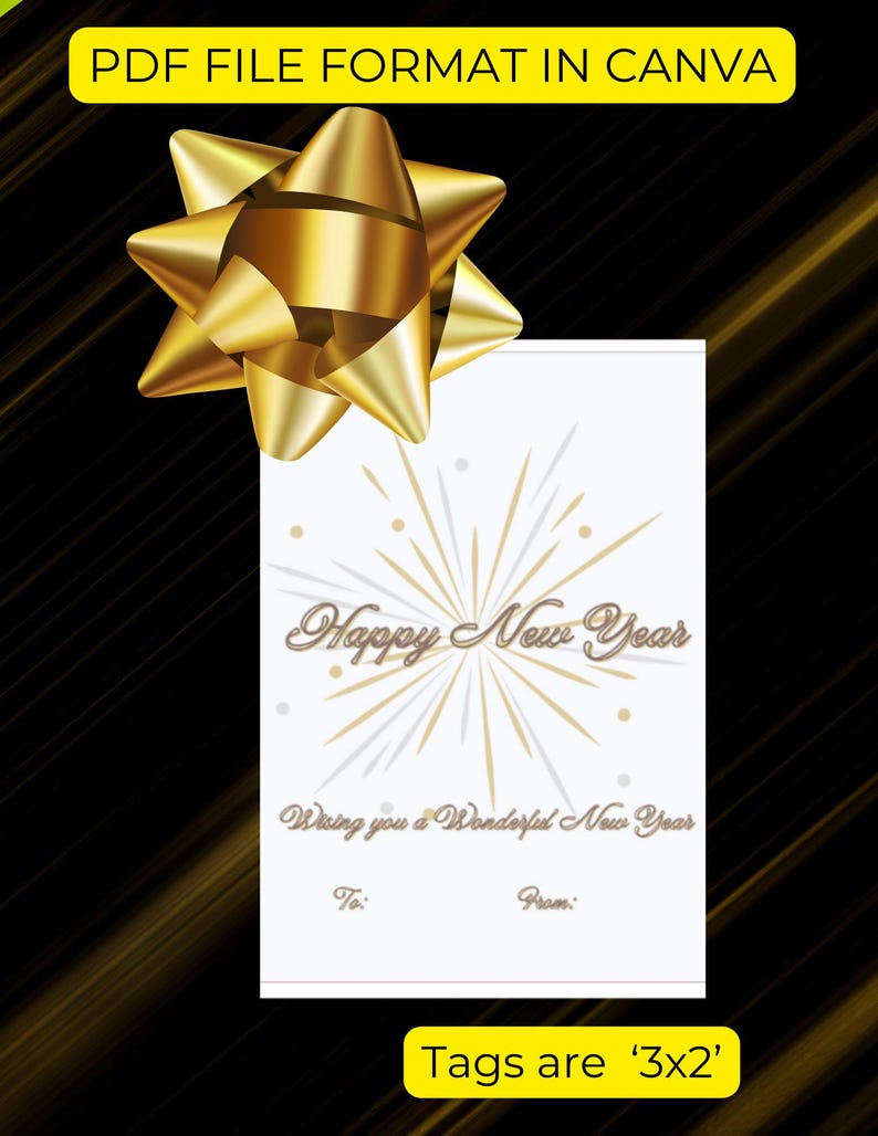 Happy New Years!printable Happy New Year Gift Tags, New Years Themed ...