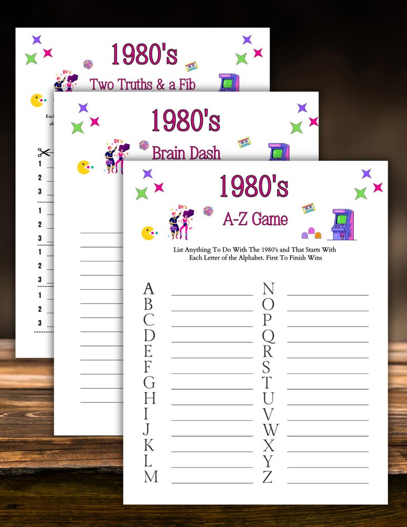 1980s Trivia Game, 80s Games Bundle Printable, 80s Activities, 80s ...