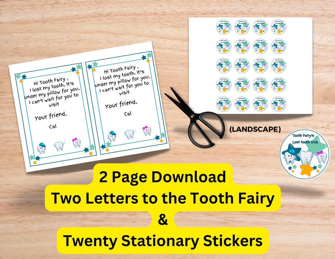 Letter to the Tooth Fairy & Stationary Stickers to Seal the Letter ...