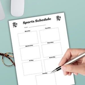Printable Family Sports Schedule Template,calendars Sports Themed ...