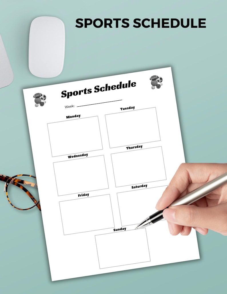 Printable Family Sports Schedule Template,calendars Sports Themed ...