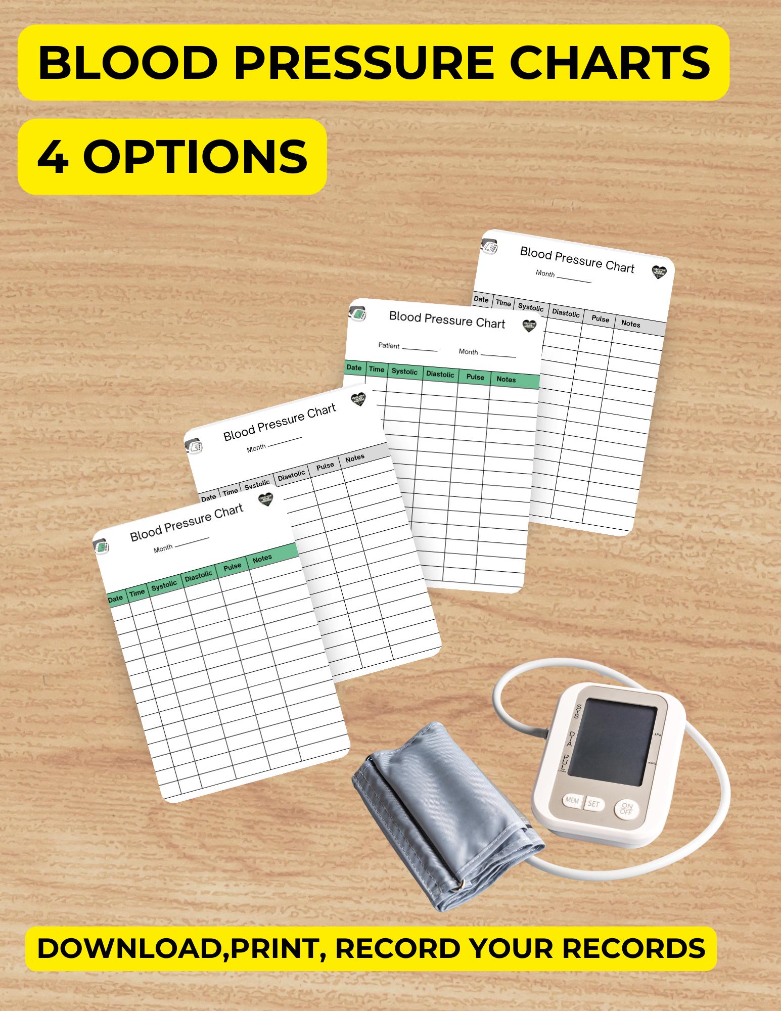 Printable Blood Pressure Chart,printable Blood Pressure Tracker ...