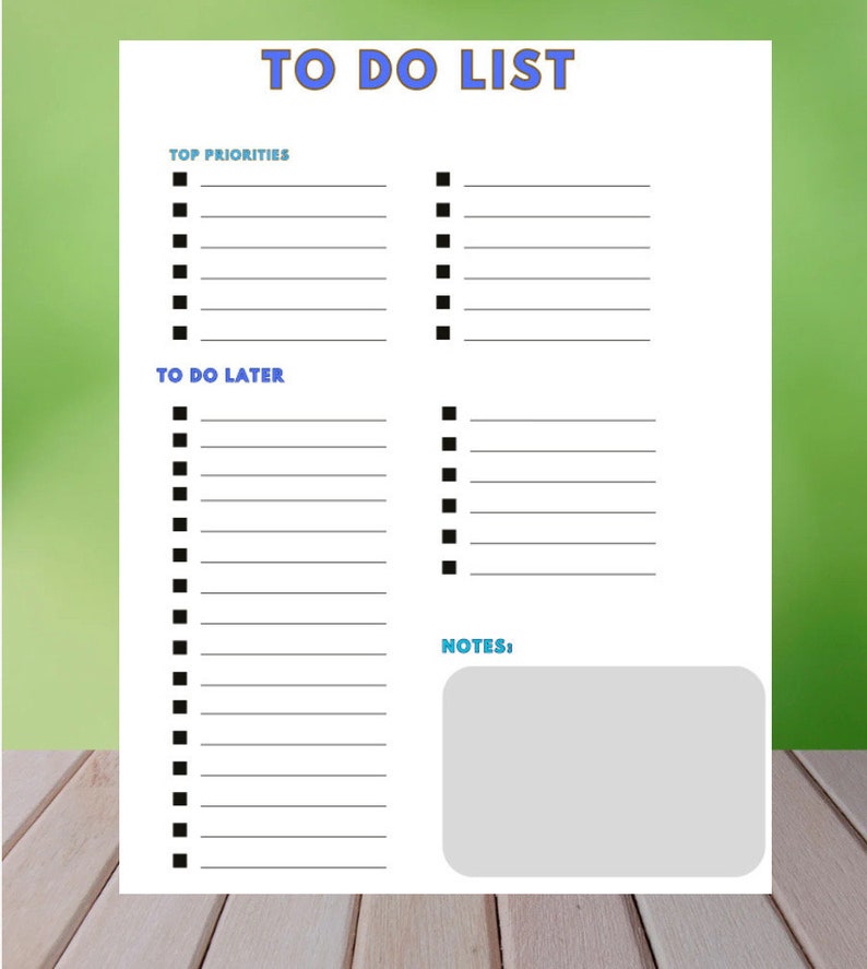 To Do List Printable Organization Daily Planner Printable Editable - Etsy