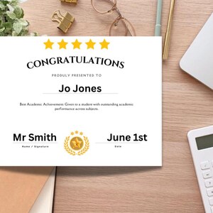 Congratulations Certificates for School, Sports, Clubs and More ...