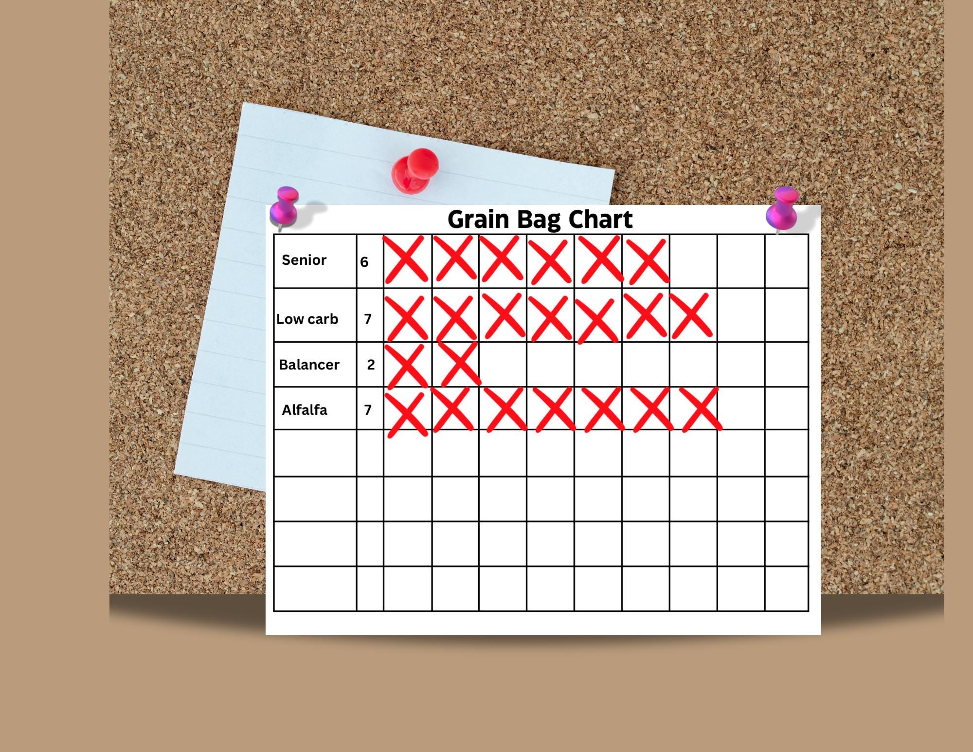 Fillable Feed/grain Bag Checklist Chart,grain/feed Inventory,equine ...