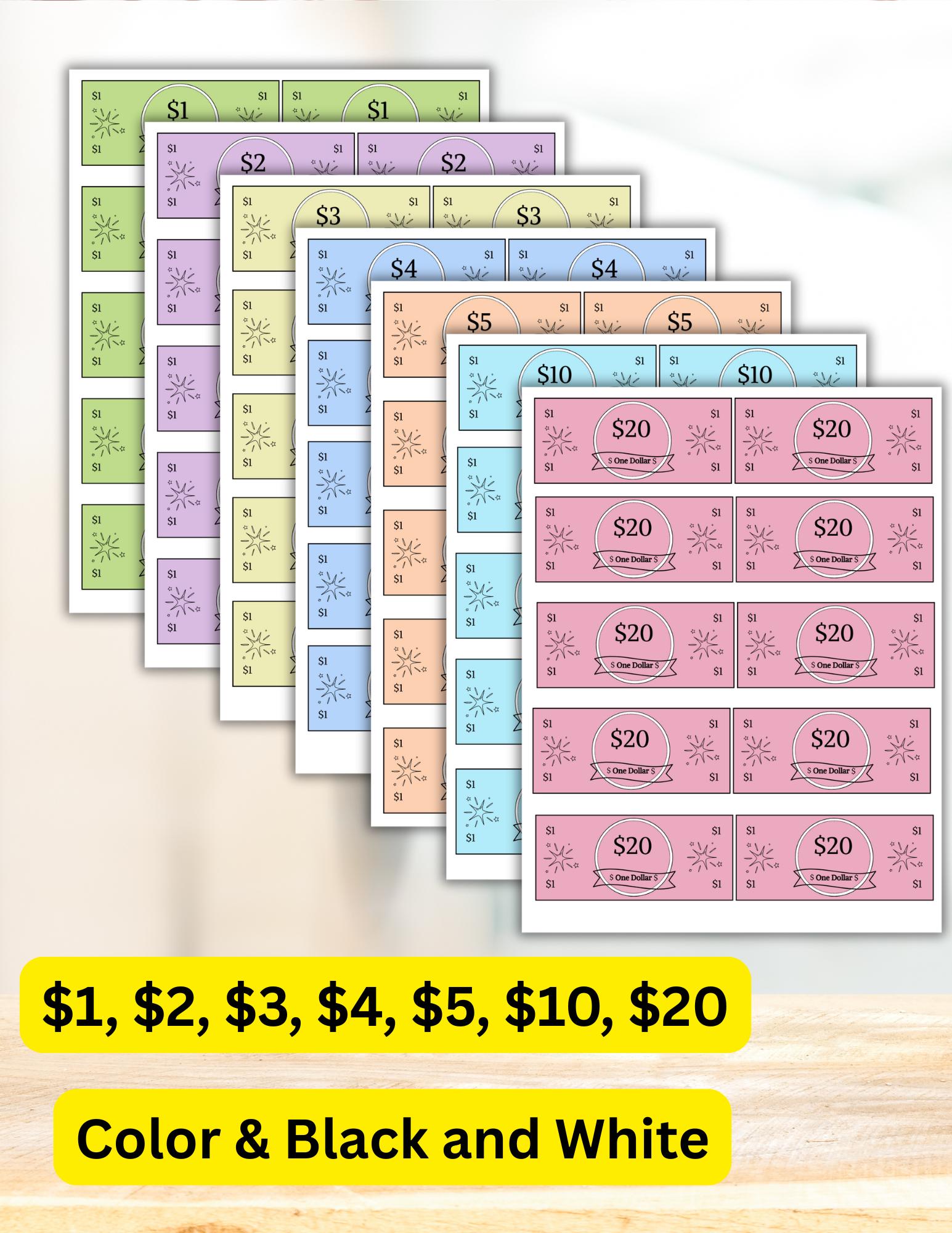 Printable Reward Money, Chore & Behavior Incentive, Faux Money ...
