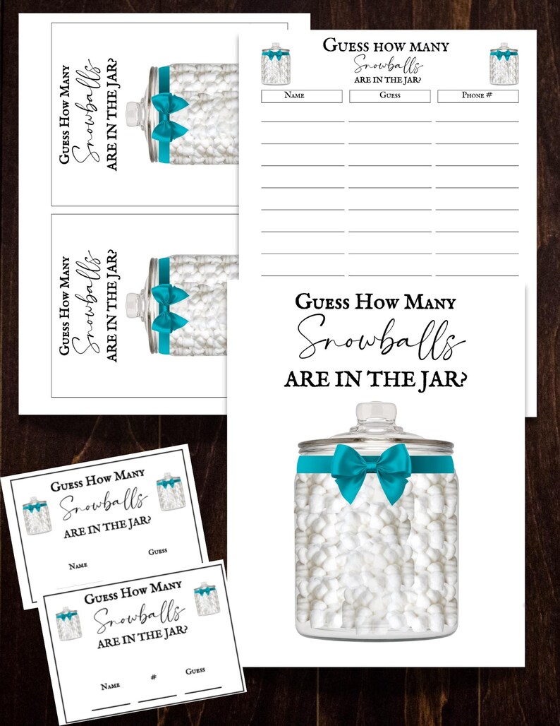 Guess How Many Snowballs Game, Winter Themed Raffle Game,printable ...
