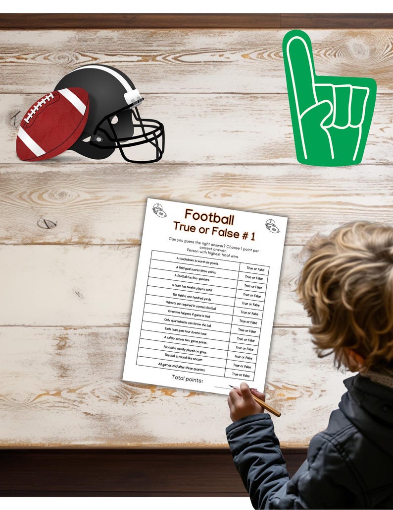 Football True or False Trivia Game,family Game Night,football Quiz ...