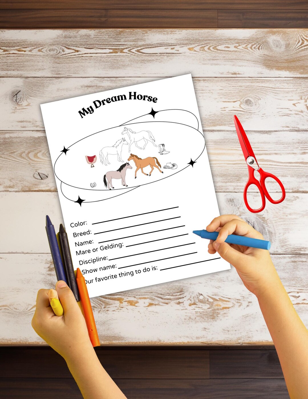My Dream Horse Worksheet,printable Horse Theme Activity for Kids, Horse ...