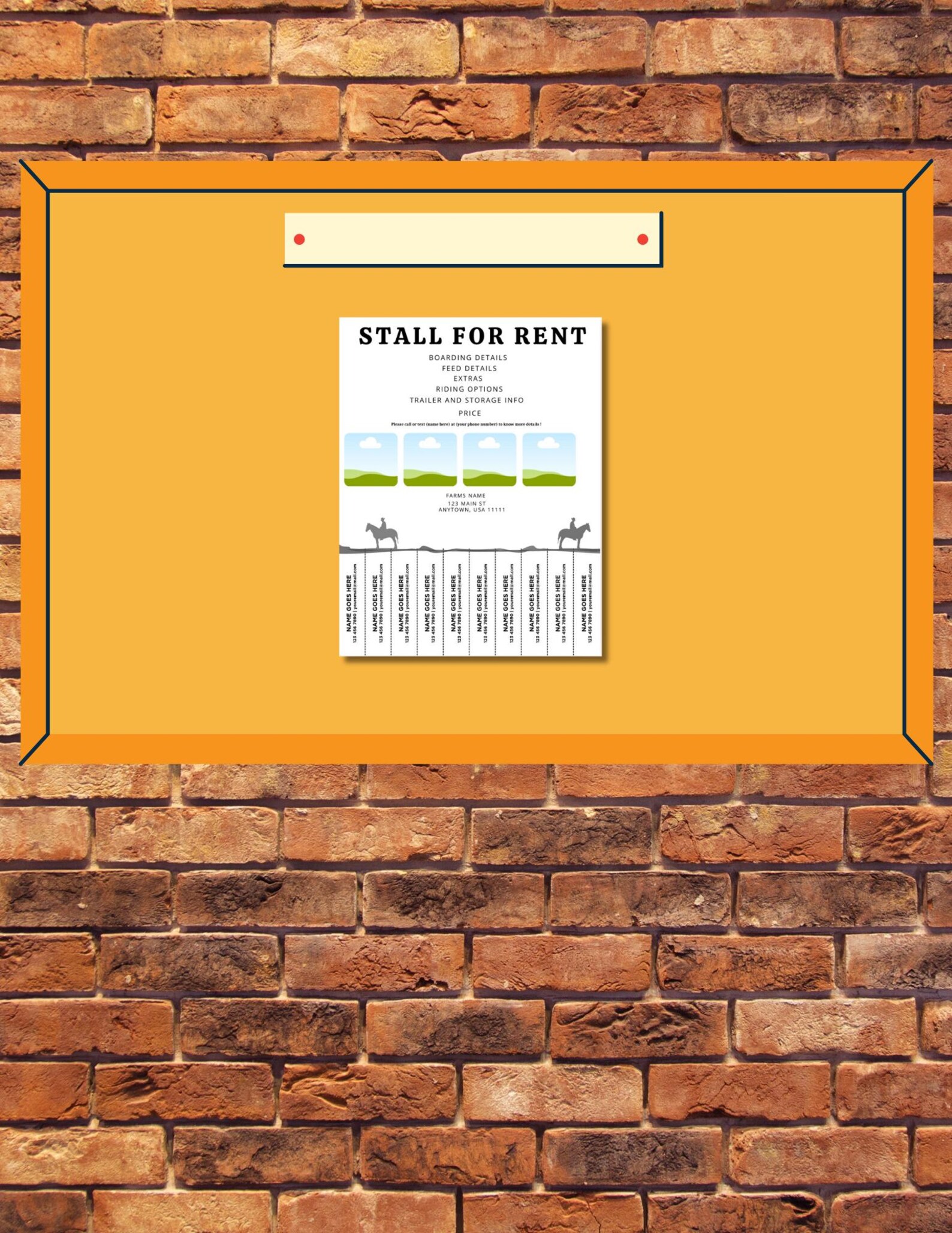 Horse Stall for Rent Advertisement Flyer Poster, Equine Barn Opening ...