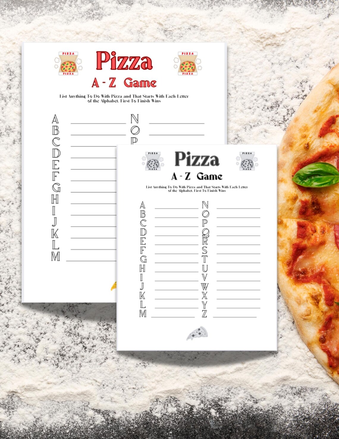 Pizza A-Z Game: Fun Alphabet Challenge, Pizza Party Game, Sleepover ...