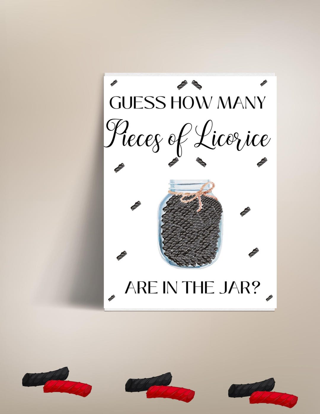 Guess How Many Licorice Game: Graduation, Retirement Party,licorice ...