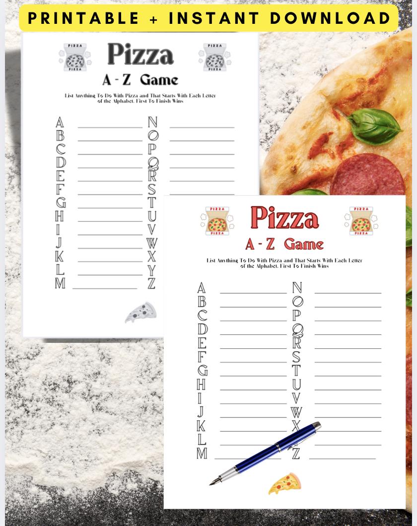 Pizza A-Z Game: Fun Alphabet Challenge, Pizza Party Game, Sleepover ...