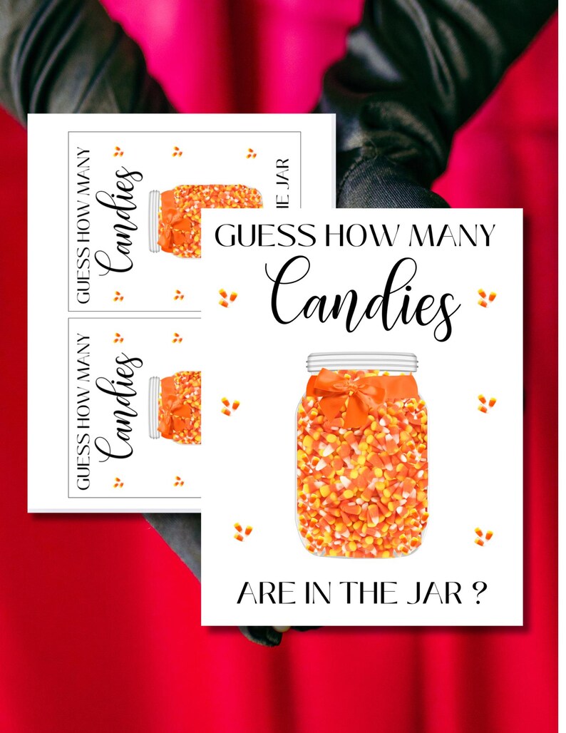 Halloween Candy Guessing Game, Printable Party Raffle, Halloween Guess ...