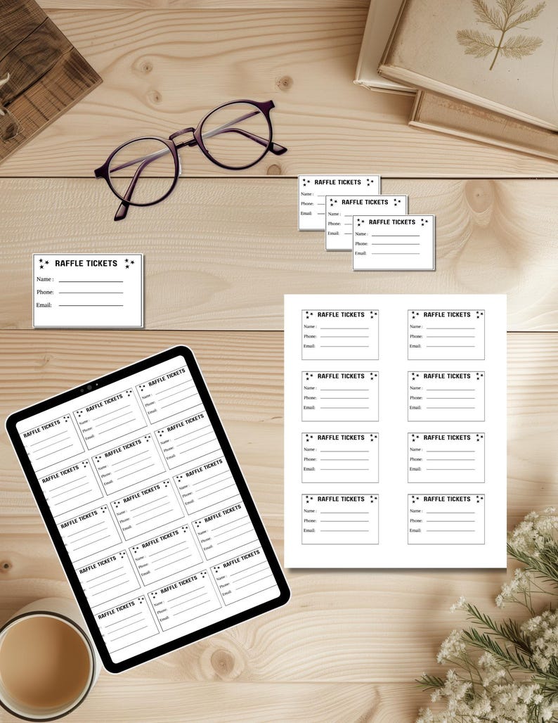 Printable Raffle Tickets,minimalist Design, 3 Sizes, Printable Enter to ...
