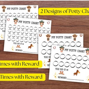 Cowboy/cowgirl Potty Training Chart, Printable Toddler Potty Chart ...