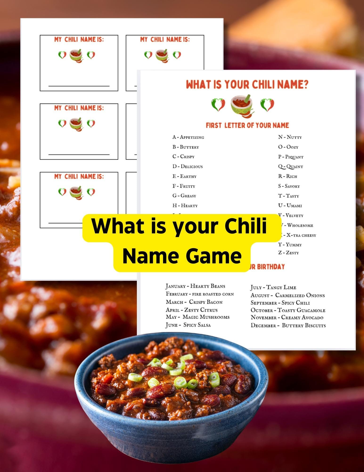 What's Your Chili Name,name Game Generator,what is Your Chili Name ...