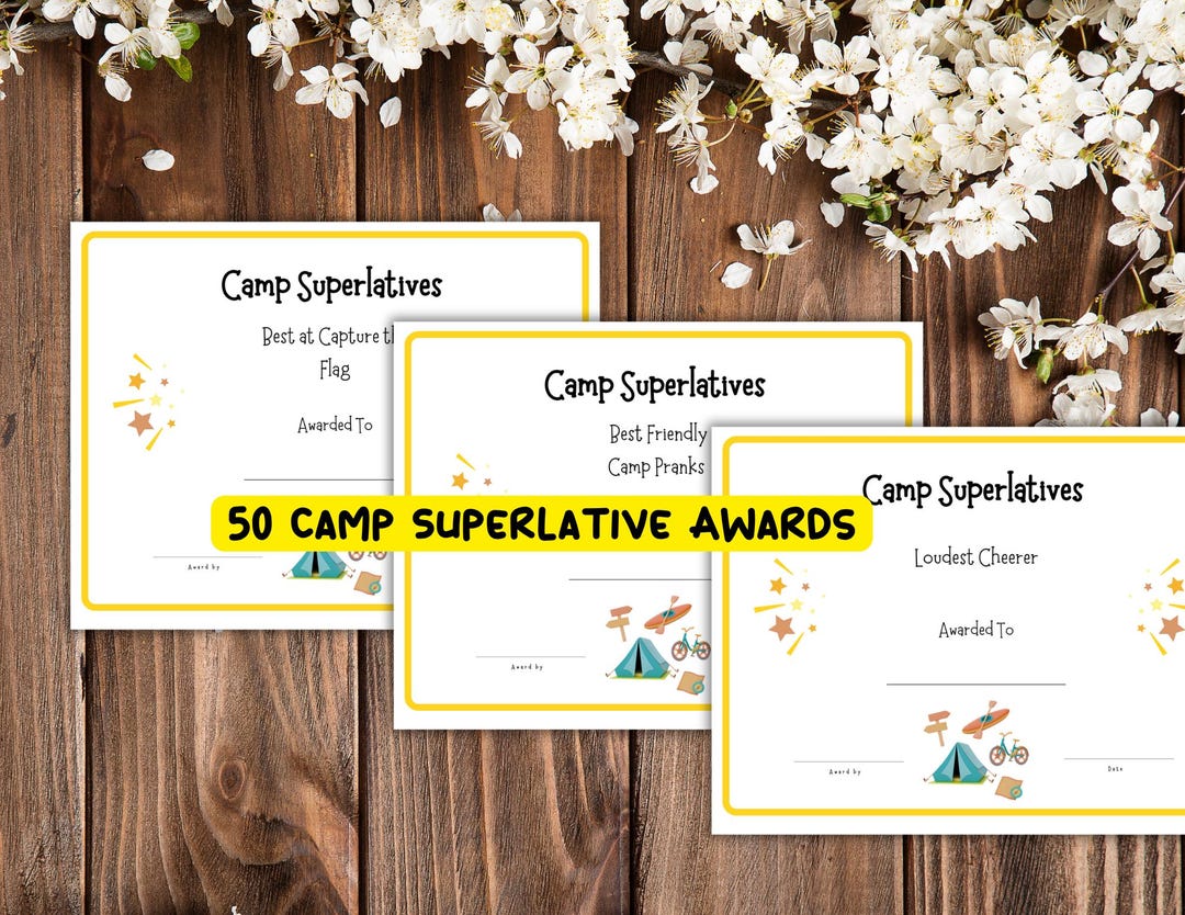Camp Superlative Awards: Fun Printable Certificates, Summer Camp Awards ...