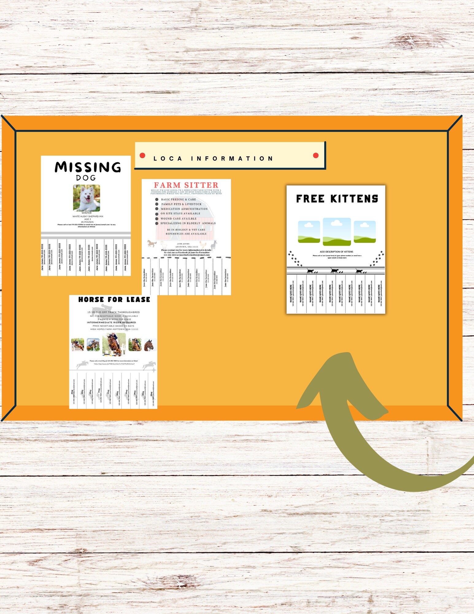 Free Kittens Tear off Flyer Editable and Customizable in Canva With ...