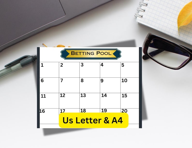 Printable Betting Pool Square Template: Game Night Chart,sports Betting ...