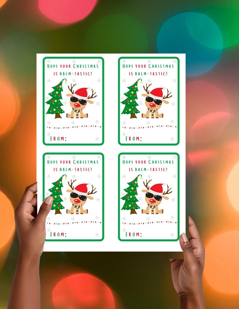 Christmas Themed Lip Balm Holder, Christmas, Lip Balm Tag, Christmas ...