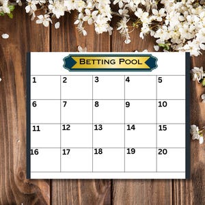 Printable Betting Pool Square Template: Game Night Chart,sports Betting ...