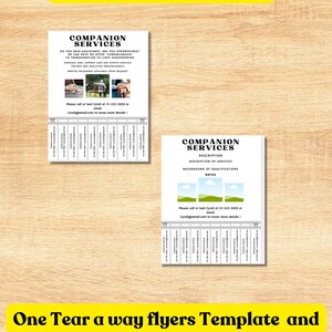 Companion Care Flyer Template: Editable Senior Services Ad (PDF ...