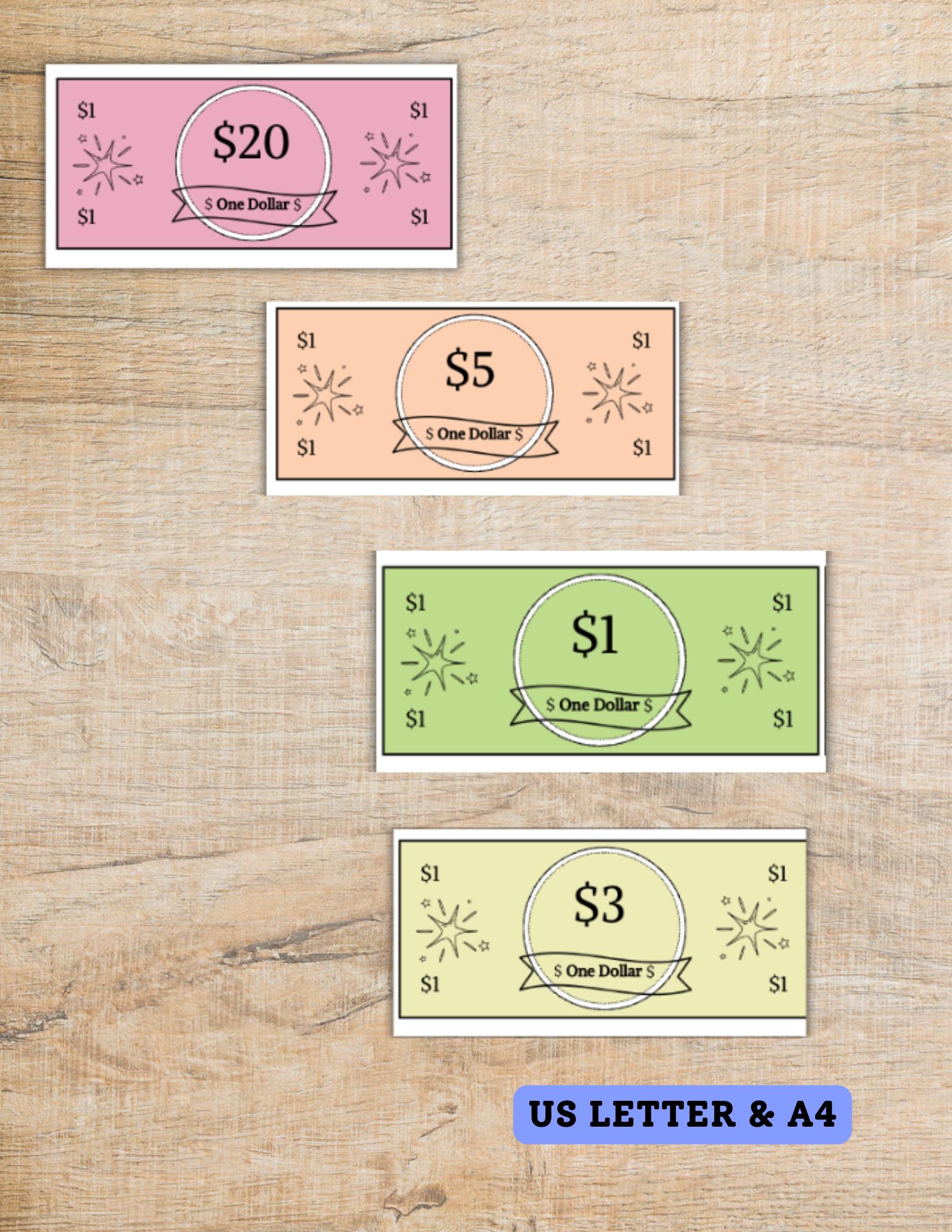Printable Reward Money, Chore & Behavior Incentive, Faux Money ...