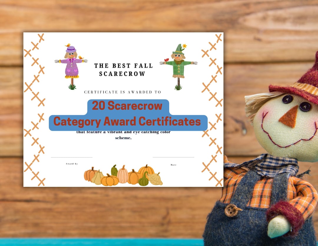 Scarecrow Awards Certificates, 20 Fall Contest Categories (pdf ...