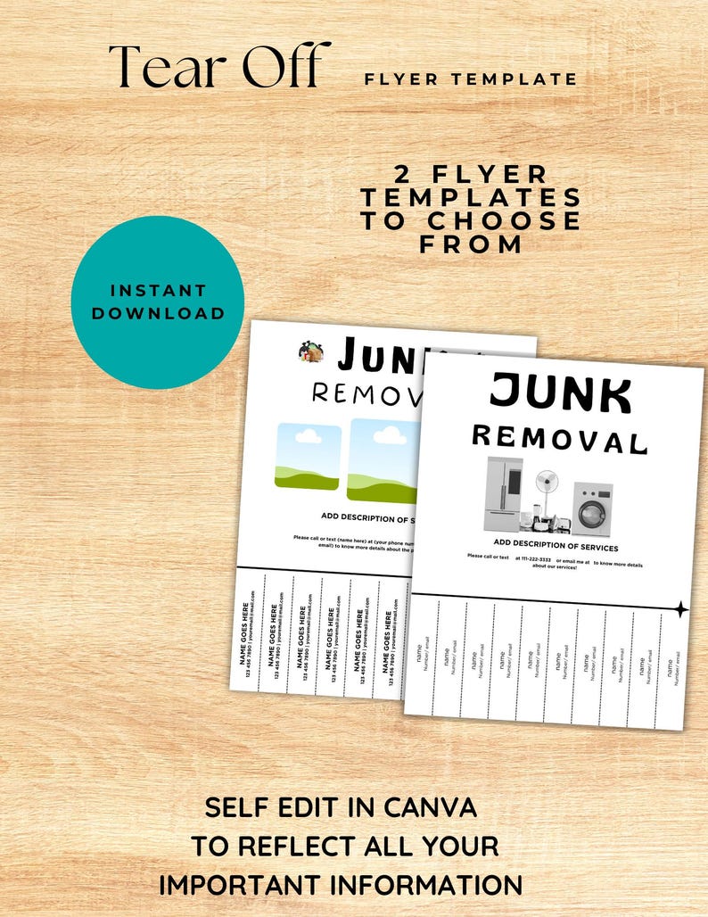 Editable Junk Removal Flyer Template: Clean Out Service Ad, Junk ...