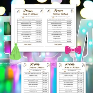 High School Prom Fact or Fiction, Prom Night Games, Printable Games for ...
