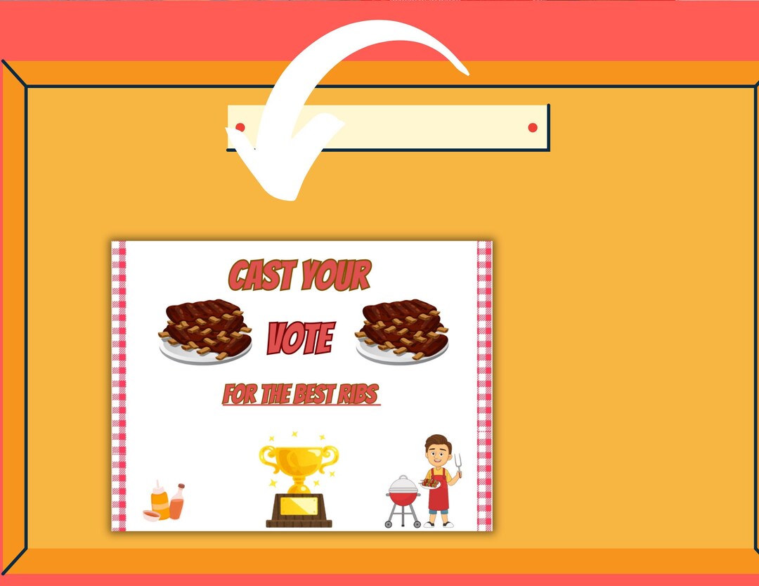 BBQ Ribs Contest, Voting Poster/sign for the Best BBQ Ribs Contest, Rib ...