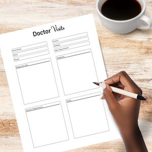 Doctor Visit Notes Template: Printable Medical Appointment Form (PDF ...