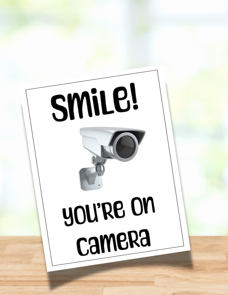 Smile You’re on Camera Sign,printable Security Sign,surveillance ...