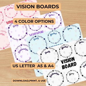 Printable Vision Board Guide, Vision Board Kit, Manifestation Journal ...